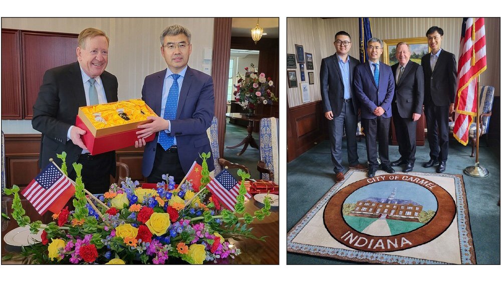 Mayor Jim Brainard welcomes Chinese Consul General to Carmel to discuss ...