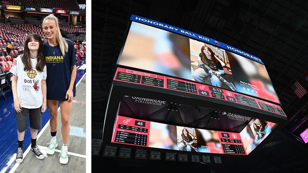 Noblesville teen honored as “Fever Ball Kid” at Indiana Fever home opener